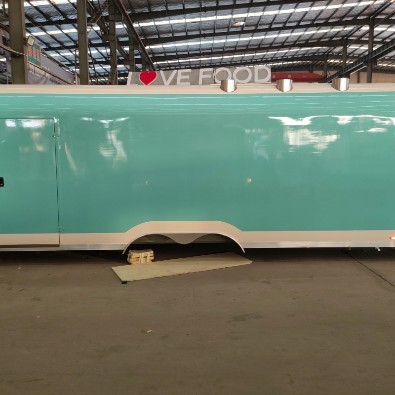 Mint green retro mobile food truck, commercial multi-functional mobile ...